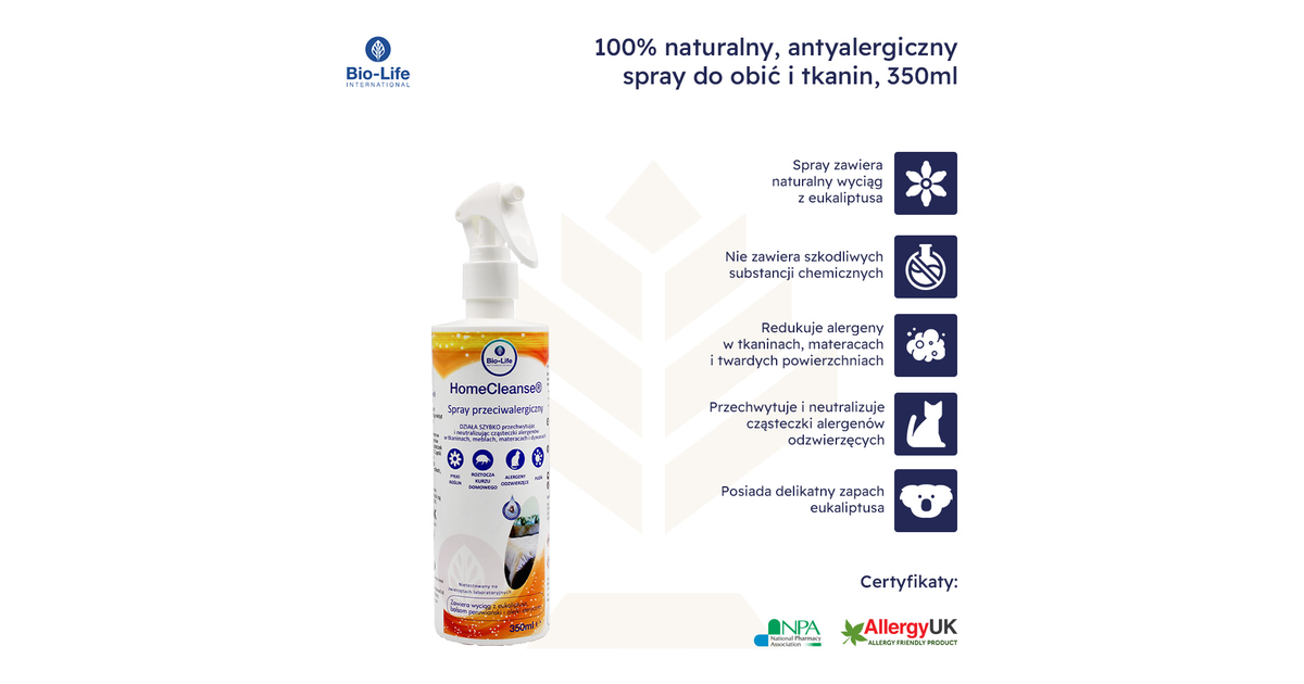 Biolife Home Cleanse™, Spray do obić i tkanin, 350 ml | Ekodrogeria