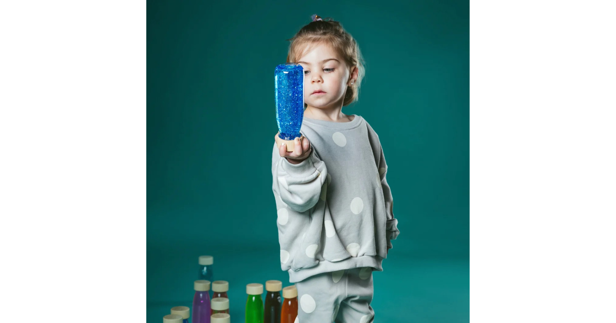 Petit Boum, Butelka sensoryczna FLOAT niebieska | Ekodrogeria